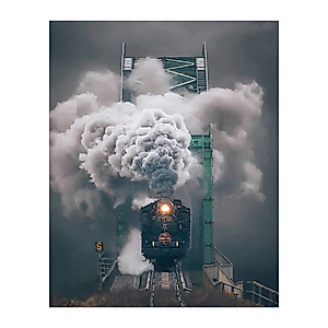 Antique Steam Locomotive- Wall Art Decor, Retro Train Image Print, Perfect For Railroad Decor, Home Decor, Kids Room Decor, Office Decor, Studio Decor Game Room Decor & Man Cave Decor. Unframed- 8x10