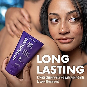Astroglide Water Based Lube (4oz), Ultra Gentle Gel Personal Lubricant for Vaginal and Anal Sex, Stays Put with No Drip, Sex Lube, Long-Lasting for Men, Women and Couples, Safe for Toys
