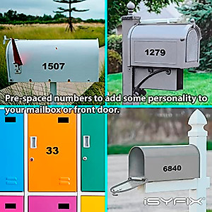 iSYFIX Black Vinyl Numbers Stickers – 2 Inch Self Adhesive (2 Sets)- Premium Decal Die Cut and Pre-Spaced for Mailbox, Signs, Window, Door, Cars, Trucks, Homes, Businesses, Address Numbers, Indoor or Outdoor