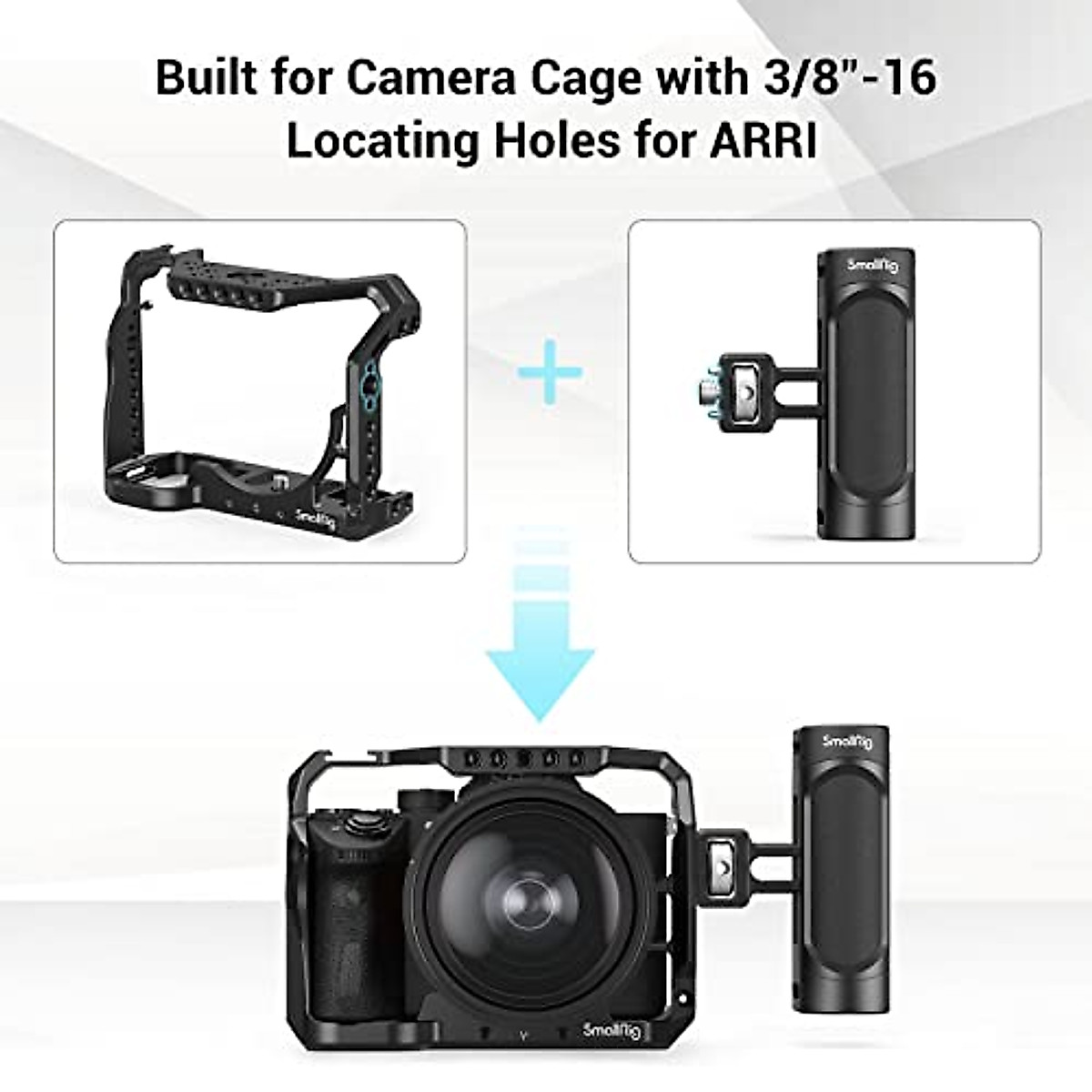 SmallRig Mini Locating Side Handle for ARRI, Built-in Wrench, Up and Down Adjustable - 3814