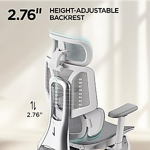 Hbada E3 Air Ergonomic Office Chair, Big and Tall Office Chair - with 3-Zone Dynamic Lumbar Support, 3D Adjustable Headrest, 3D Adjustable Armrests, Swivel Computer Chair, Grey(No Footrest)