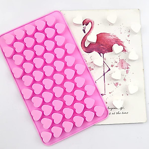 Silicone mold Mini Heart Shape Silicone Ice Cube / Chocolate Mold Pink