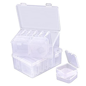 KINBOM 22 Pcs Plastic Storage Cases, Mini Bead Storage Box with Lids Rectangle Clear Bead Storage Container Organizer for Jewelry Making Crafts Small Items (2pcs Large, 20pcs Small)