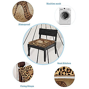 ZFUNCING 2 Pack Waterproof Patio Cushion Cover for Outdoor,Sexy Leopard High Heel Shoe Washable Replacement Covers Furniture Seat Slipcover for Couch Sofa Chair,Retro Wildlife Animal Skin,22x20in