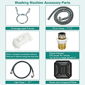 COSTWAY Portable Washing Machine, Built-in Drain Pump, 8Lbs Capacity, Full-Automatic washer with 6 Programs, Child Lock, Compact Laundry Washer for RV, Dorm, Apartment, Green