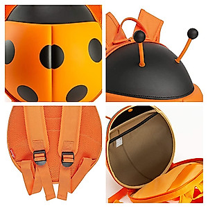 Kids happy Backpack for Unisex Toddler,Ladybug,Child Backpack for Girl and Boy Kindergarten(Orange)