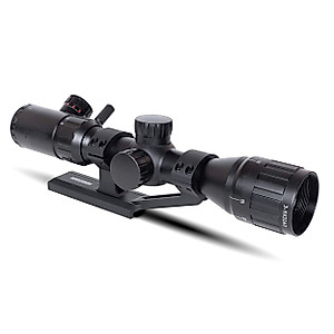 Monstrum 3-9x32 AO Rifle Scope with Illuminated Range Finder Reticle and Parallax Adjustment | ZR255 H-Series Offset Scope Mount | Bundle