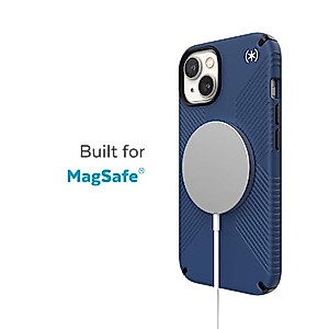 Speck iPhone 14 Plus Case - Drop Protection, Scratch Resistant, Dual Layer Slim Phone Case for 6.7 Inch iPhones 14 Plus - Built for MagSafe - Presidio2 Grip - Coastal Blue/Black/White