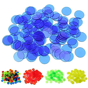 jojofuny 300pcs Plastic Bingo Tokens Markers Blue Red Yellow Green Purple Orange for Game Cards and Bingo Accessories Parties and Game Nights