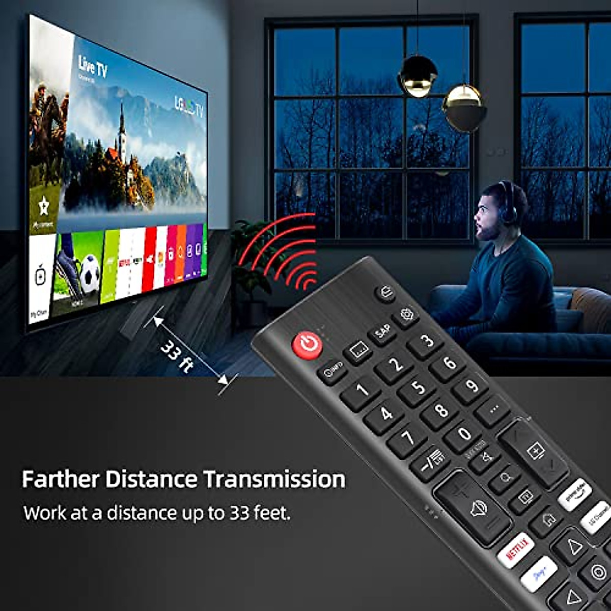 Gvirtue Universal Remote Control Replacement for LG-TV-Remote All LG LED OLED LCD Webos 4K 8K UHD HDTV HDR Smart TV with Prime Video, Disney Plus, Netflix, LG Channels Button