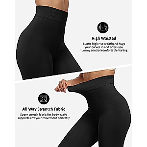 NORMOV Winter Warm Fleece Lined Leggings Women,Thick Thermal Velvet Tights (Black-XS/S)