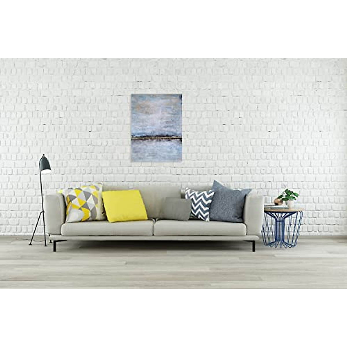 SYGALLERIER Large Abstract Canvas Wall Art with Gold Foil - Modern Coastal Oil Paintings - Contemporary Beach Pictures for Living Room Bedroom Bathroom Decor