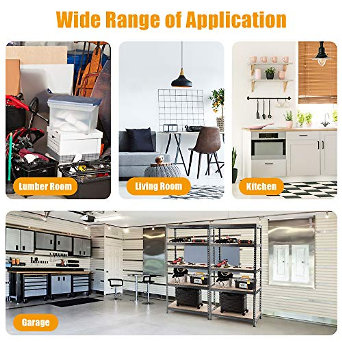 Tangkula 5-Tier Steel Storage Shelves, 73” Heavy Duty Garage Shelf with Adjustable Shelves, Boltless Shelving Unit for Free Combination, Metal Muscle Rack for Home Office Garage (1, Grey)