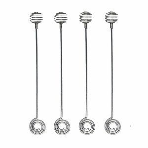 ISKYBOB 4 Pack Stainless Steel Honey Stick Dipper,19.6 cm/7.7'' Long