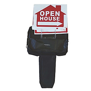 Lock Box Buddy Sign Bag holds 18"x24" and 6"x24" Real Estate Signs, Open House Signs, and For Sale Signs with Lawn Stakes