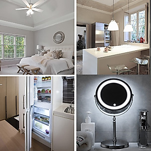 E12 LED Bulb 5W Equivalent to 40W C7 Replacement Bulbs Clear Type B Candelabra Base Bulbrite Daylight White 6000K Non-Dimmable (2-Pack)