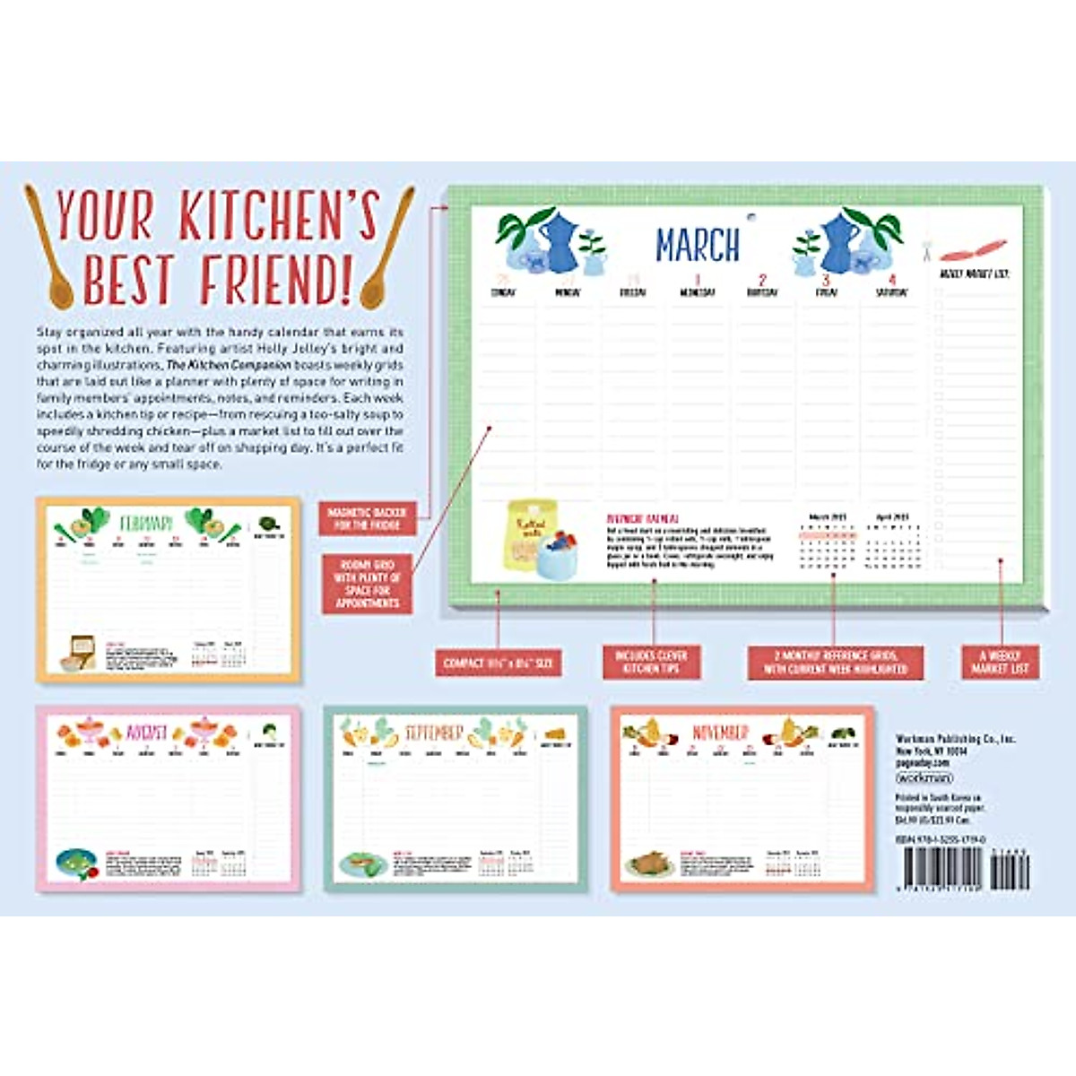 The Kitchen Companion Page-A-Week Calendar 2023: Magnetic - Perfect for the Fridge, Wall, or Desk