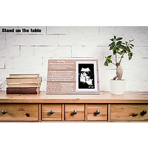 New Dad Gift-New Father Gift-Become a Father-Pregnancy Announcement Gift-You're Going to be a Daddy-New Baby Sonogram Photo Gift-Love At First Sign-Wood Picture Frame Photo Frame for 6''×4'' Photo