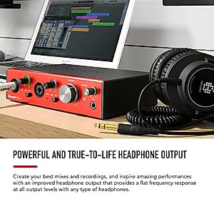 Focusrite Clarett+ 2Pre USB-C Bus-Powered Audio Interface for Music Production, with Two Professional Quality Pre-Amps and Powerful and Transparent Headphone Outputs/Instrument Inputs