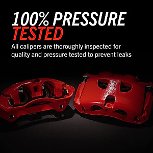 Power Stop S4299 Front Pair of High-Temp Red Powder Coated Calipers For Deville Astro C1500 C2500 Express K1500 K2500 Tahoe Ram 1500 Safari Savana Yukon [Application Specific]