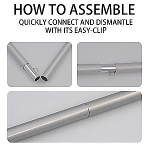 Aluminum Tarp Poles Lightweight Tent Poles Warterproof Sail Shade Pole for Gazebo Backpacking Camping Tarpaulin Awning Canopy Porch Bivvy Adjustable from 76-190cm (Aluminum-74.8"/190cm)