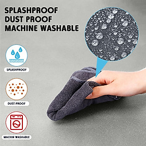 Mindsoft 4 Set Patio Cushion Covers Replacement Water UV Resistant Outdoor Cushion Slipcovers with Zipper Chair Seat Cushion Covers for Outdoor Furniture (24 x 20 Inch, 24 x 24 x 4 Inch, Silver Gray)