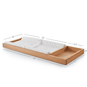 Simply Nursery Retro Removable Changing Tray | Mid-Century Design Nursery Retro Collection Furniture | Eco-Friendly, Sustainable, Handmade Solid Brazillian Pine Wood | Hazelnut Finish