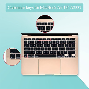 Silicone Keyboard Cover Skin for MacBook Air 13.3 inch A2337 M1 Released in Nov. 2020 US Layout Ultra Thin Protector Cover Skin NOT Fit for 13.6" M2 M3 A2681 A3113
