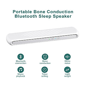 GroTawel Pillow Speaker Bone Conduction Stereo, Mini Portable Bluetooth Sleep Headphones for Deep Sleeping, Insomnia White Noise Machine for Side Sleepers-White