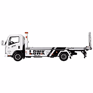 Truescale Miniatures Isuzu N-Series Vehicle Flatbed Transporter RHD (Right Hand Drive) LBWK White LBWK Black 1/64 Diecast Model by True Scale Miniatures MGT00356R