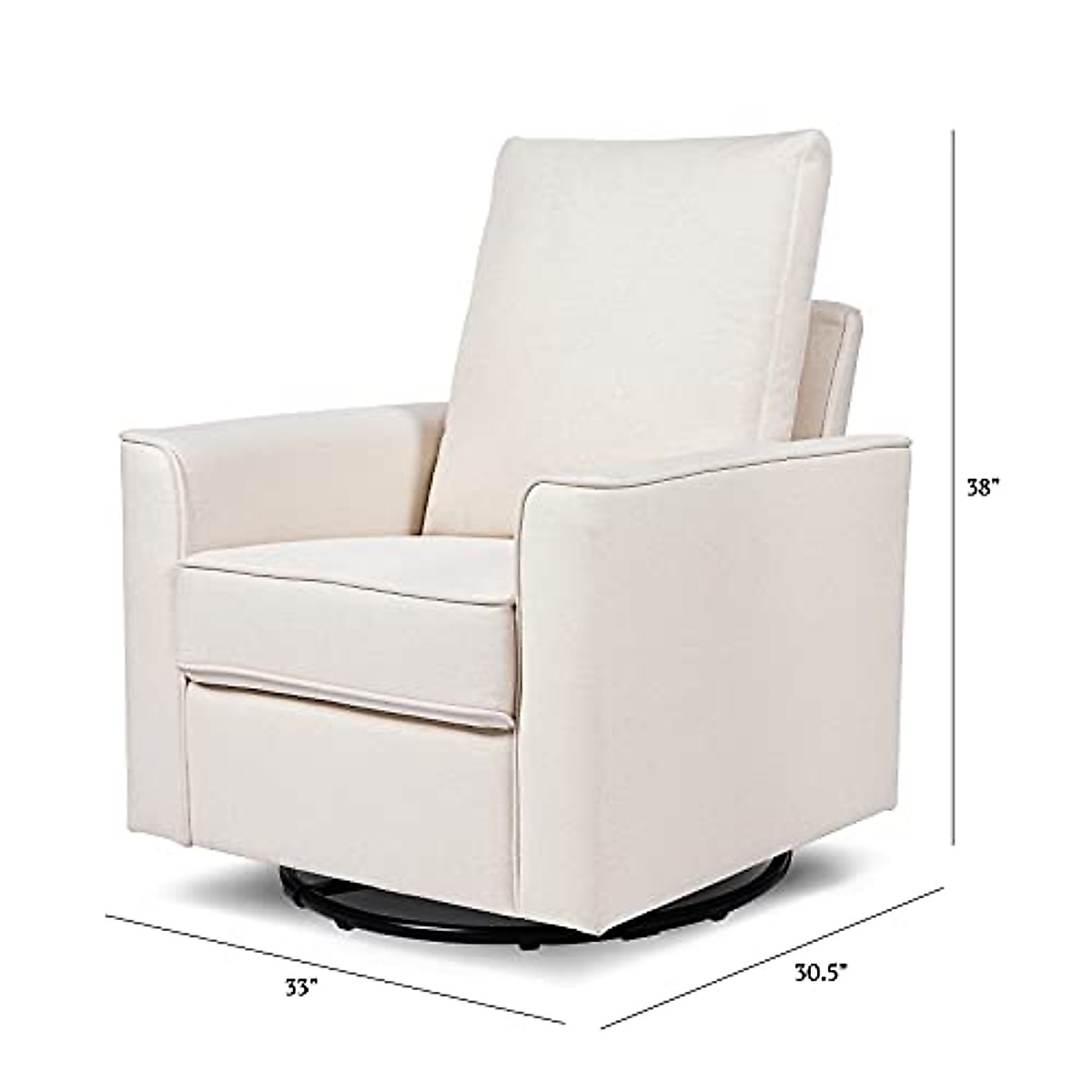Million Dollar Baby Classic Alden Swivel Glider in Performace Cream Eco-Weave, Water Repellent & Stain Resistant, Greenguard Gold & CertiPUR-US Certified