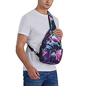 AMRANDOM Casual colorful skulls Sling Bag Casual Chest Package With Adjustable Strap Anti-Theft Sling Bags Shoulder Backpack Waterproof Sling Bag