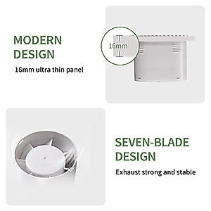 Hehou Bathroom Exhaust Fan 5.9 inch 188 CFM Spuer Quiet White Extractor Fan,Powerful Ceiling or Wall-Mount Ventilation Fan for Bathroom Bedroom Garage Office