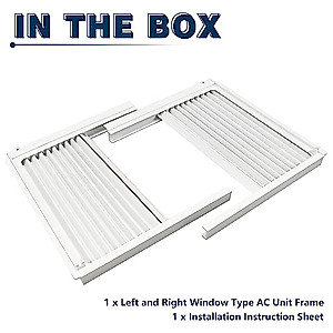 Pearwow Window Air Conditioner Side Panel with Frame,AC Insulation Side Panels Curtain Kit,Fits for Most 10000BTU Window AC Units