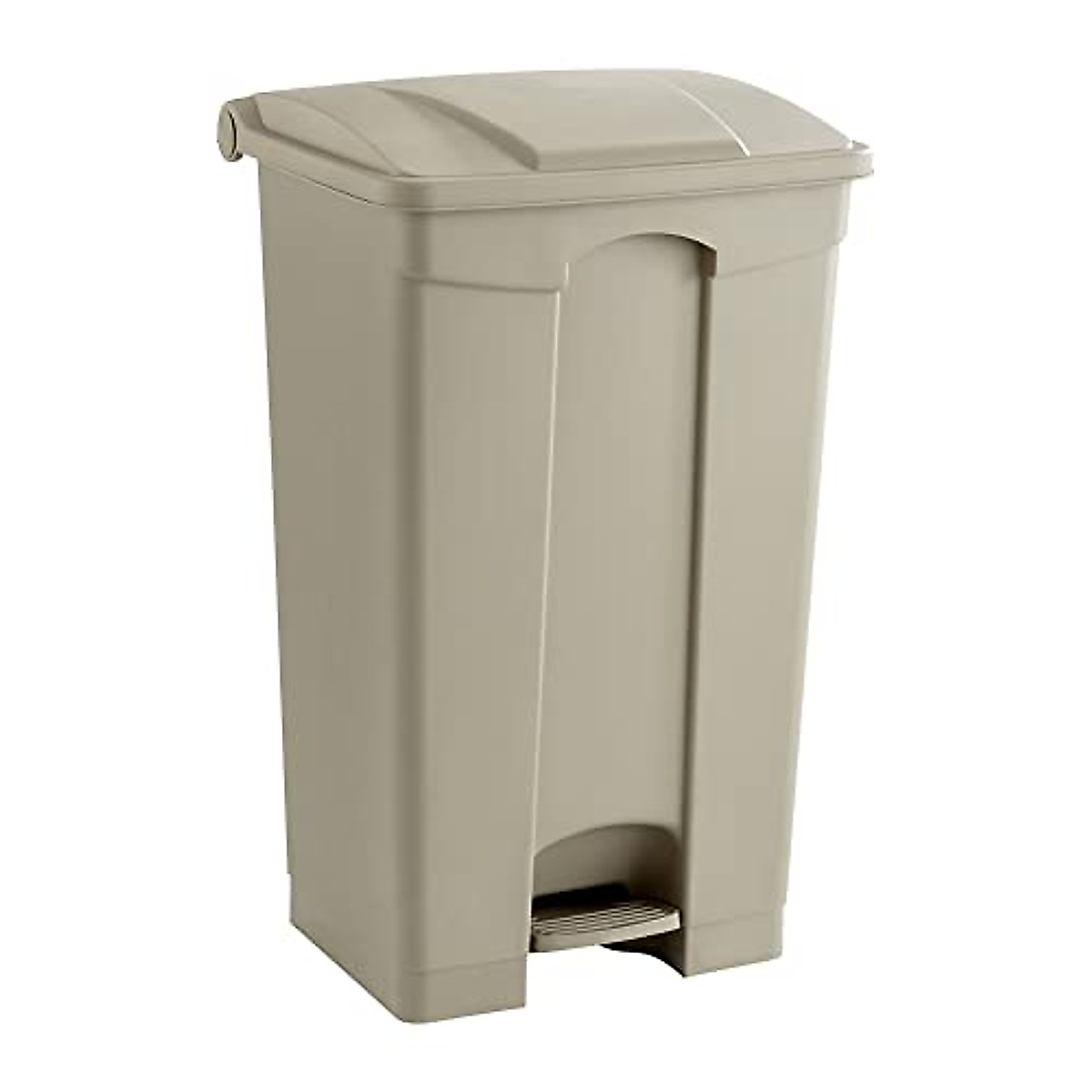Safco Products Plastic Step-On Trash Can 9923TN; Tan; Hands-Free Disposal; 23-Gallon Capacity