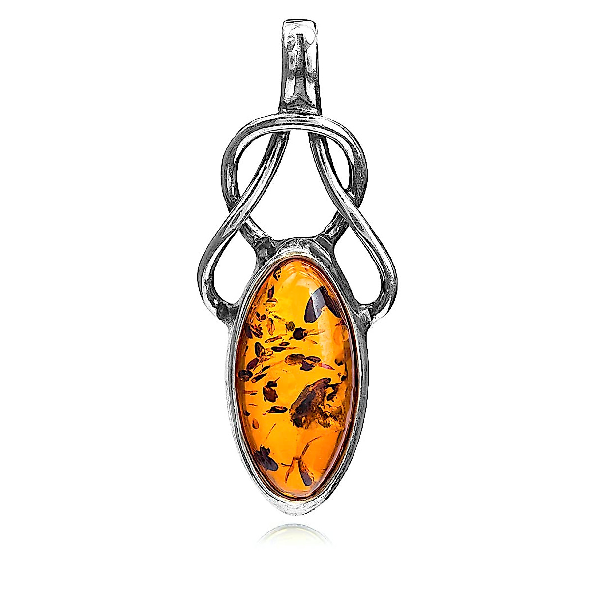 Ian and Valeri Co. Amber Sterling Silver Celtic Pendant