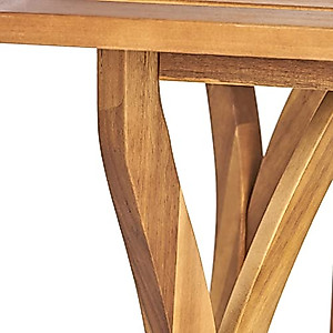 Christopher Knight Home Hermosa Acacia Wood Rectangular Table, Teak Finish