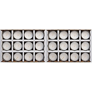 Harmonic Blossom Glass Votives 24 Pack - Premium White Unscented Votive Candles in Clear Elegant Holders - 15 Hour Long Lasting Burn Time - for Weddings, Parties and Event Decoration Centerpieces
