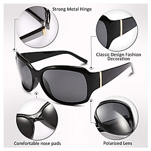 FEISEDY Classic Oversized Polarized Sunglasses Women Wrap Square Shades B2504