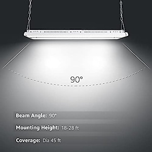 Lepro 2ft Liner High Bay LED Shop Light 220W, 30,800lm, 5000K Daylight, 800W HPS Equivalent, 1-10V Dimmable Commercial Warehouse LED Lighting, 120-277V, 110° Beam, Industrial Ceiling Light Fixture