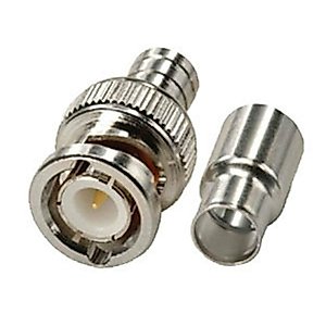 100 Pack Lot - RG59 2pc Coax Coaxial BNC Crimp On Male Connector Plug Ends CCTV