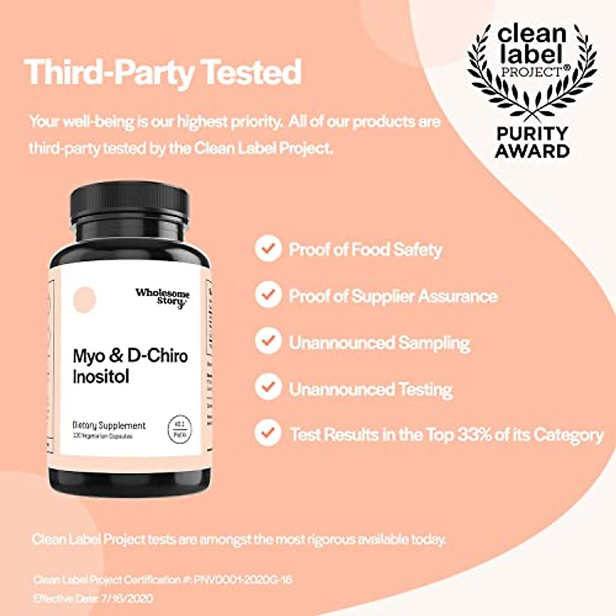 Myo-Inositol & D-Chiro Inositol Blend Capsule | 30-Day Supply | Most Beneficial 40:1 Ratio | Hormonal Balance & Healthy Ovarian Function Support for Women | Vitamin B8 | 120 Inositol Supplement Caps