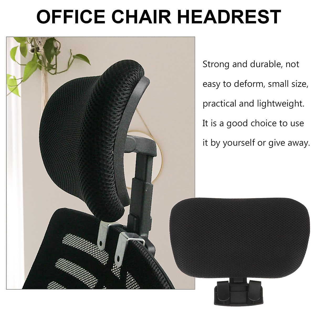 USHOBE Gaming Chair Headrest Attachment Universal Office Chair Headrest Attachment Mesh Computer Chair Head Support Cushion Height Adjustable Head Neck Pillow for Leisure Seat Recliners