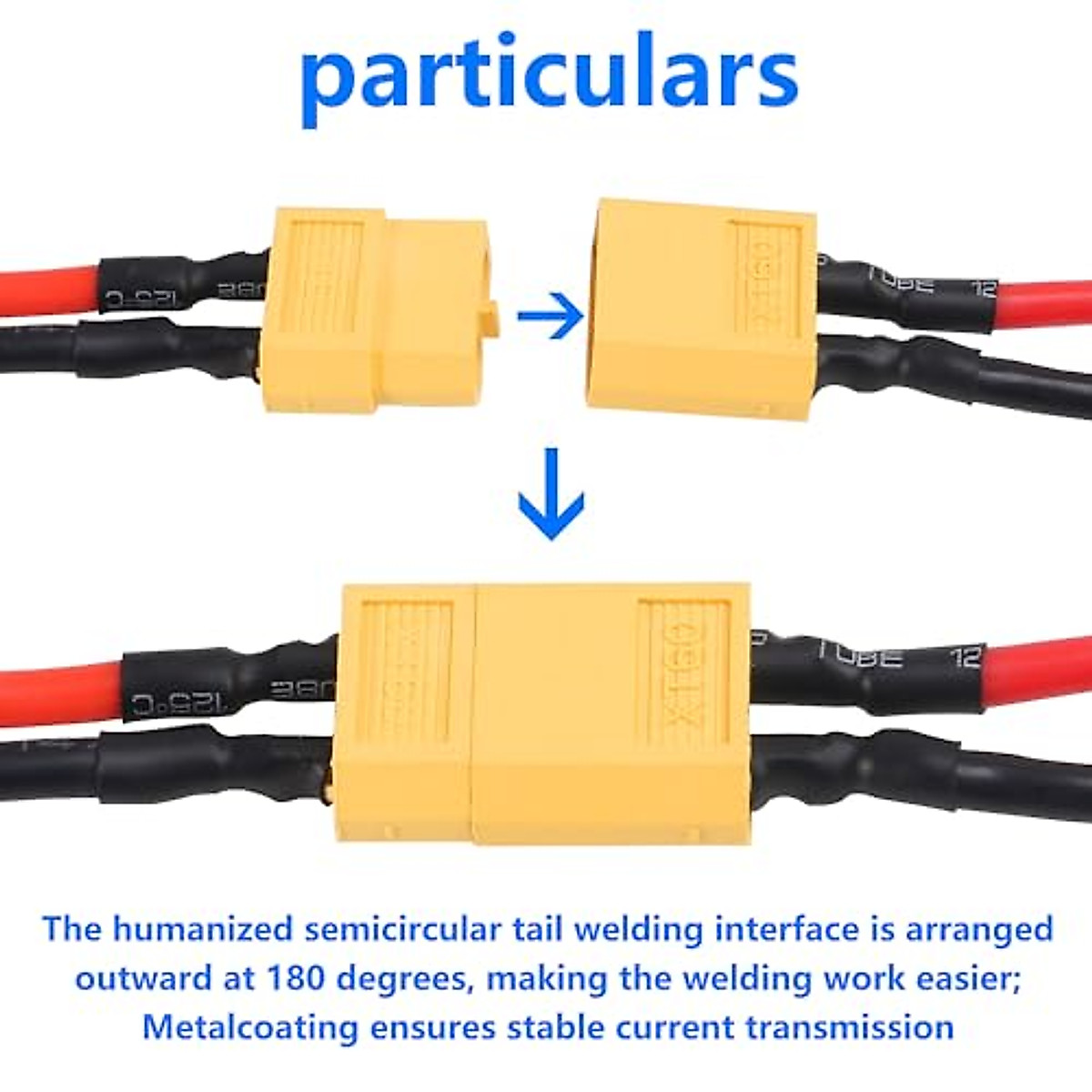 XIITIA 8 Pairs XT60 Plug Female and Male Connector with 14AWG Silicon Wire, 57MM Extention Cable for RC Lipo Battery Cable Drone