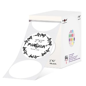 PARLAIM 2 Inch Circle Thermal Sticker Labels,700PCS Round Direct Thermal Printer Labels for Business Bottle DIY Design, QR Code, Name Tag, Inventory (White)