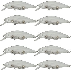 Free Eye 10pcs Unpainted Crank Bait Fishing crankbait Topwater Freshwater 92mm 9.69g Blank VIB Lures Clear Hard Baits Trout Salmon Minnow Lure Popper Lures JXN4
