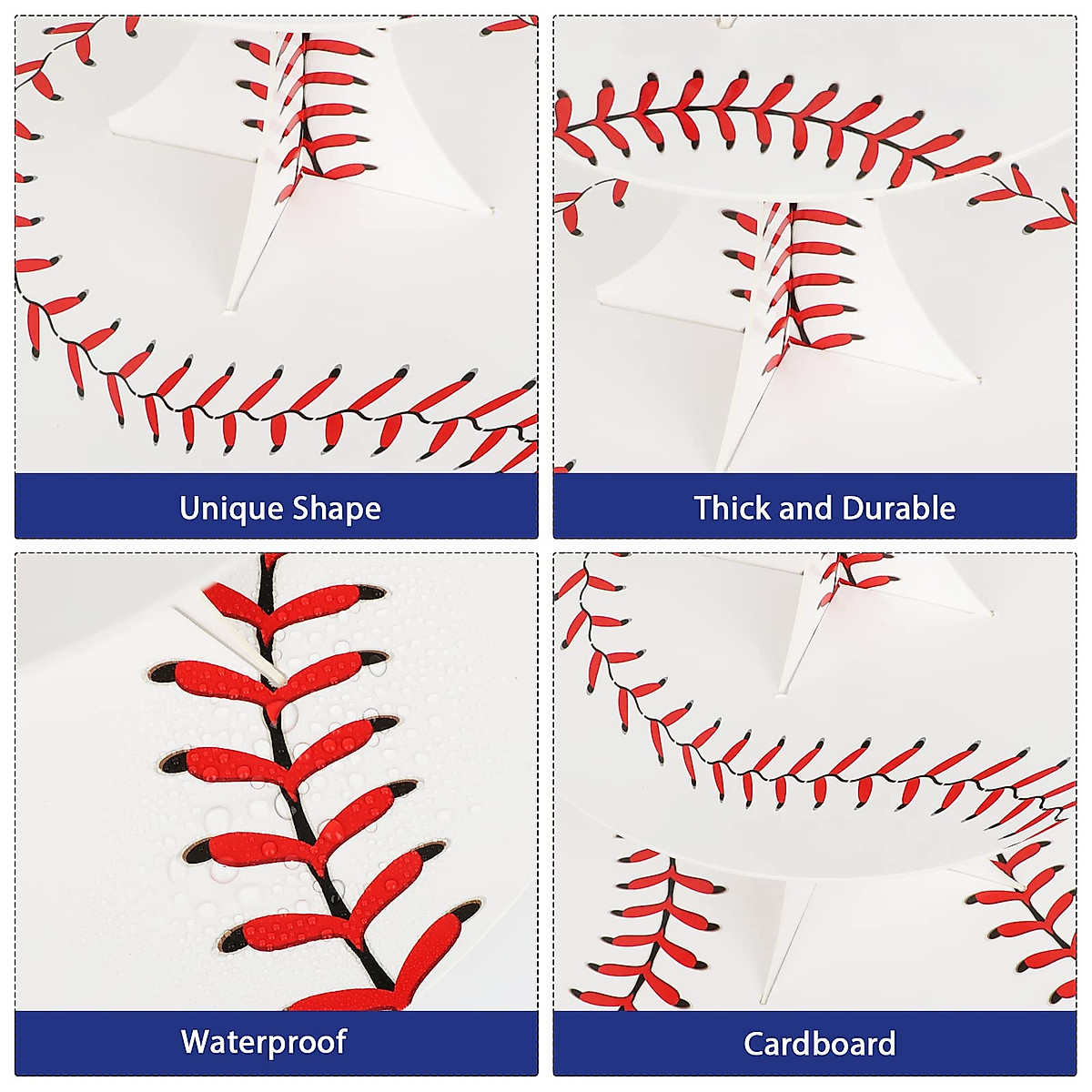 Baseball Birthday Cupcake Stand with 24pcs Cupcake Toppers for Sports Ball Theme Party Decorations 3 Tire Baseball Birthday Cupcake Dessert Holder for Baseball Baby Shower Party Decor Supplies