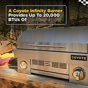 COYOTE OUTDOOR LIVING Portable Propane Gas Grill, 25 Inch Portable Grill with Ceramic Heat Control Grid - C1PORTLP