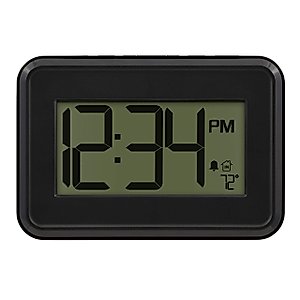 La Crosse Technology 513-113 Digital Wall Clock with Temperature & Countdown Timer, Black