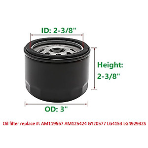 Fremnily 499486 Air Filter LA135 Tune Up Maintenance Service Kit Compatible with John Deere LA120 LA130 LA140 LA150 L120 LA145 D130 D140 Lawn Mower Parts